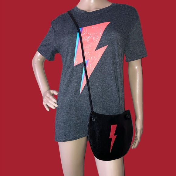 Parisa KJ | Bags | Lightning Tee Parisa Kj Flat Leather Half Moon ...